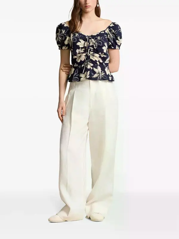 Polo Ralph Lauren Floral-print Ruched Blouse