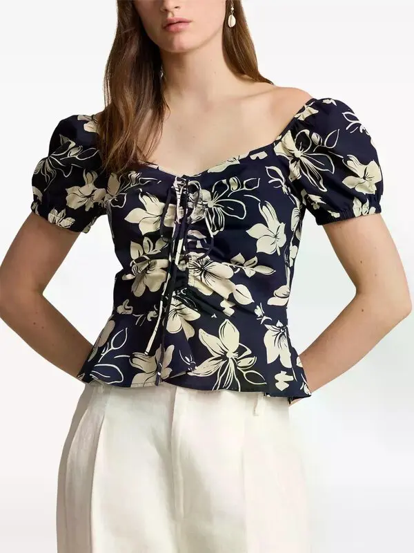 Polo Ralph Lauren Floral-print Ruched Blouse