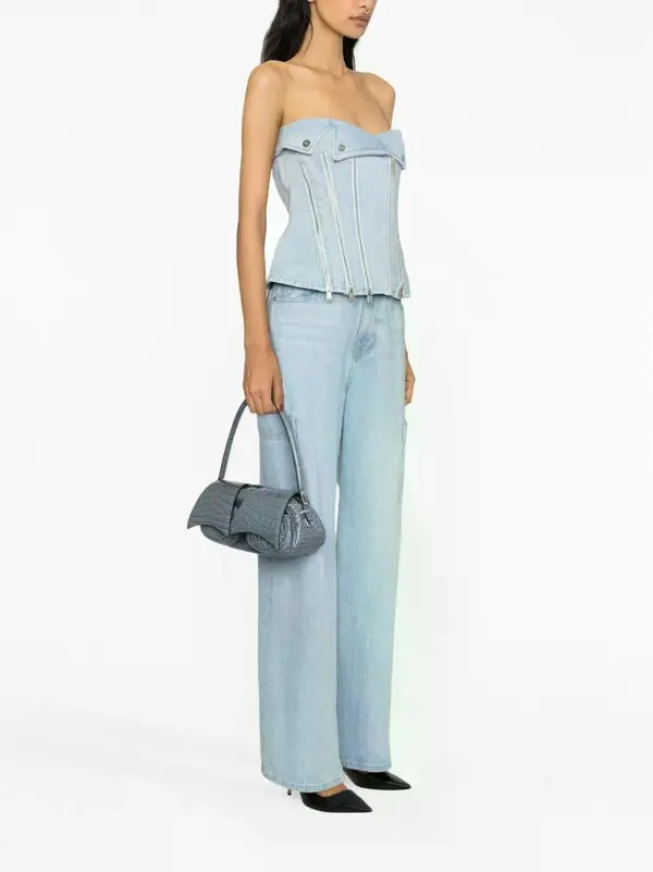 DION LEE Strapless Denim Top - Blue