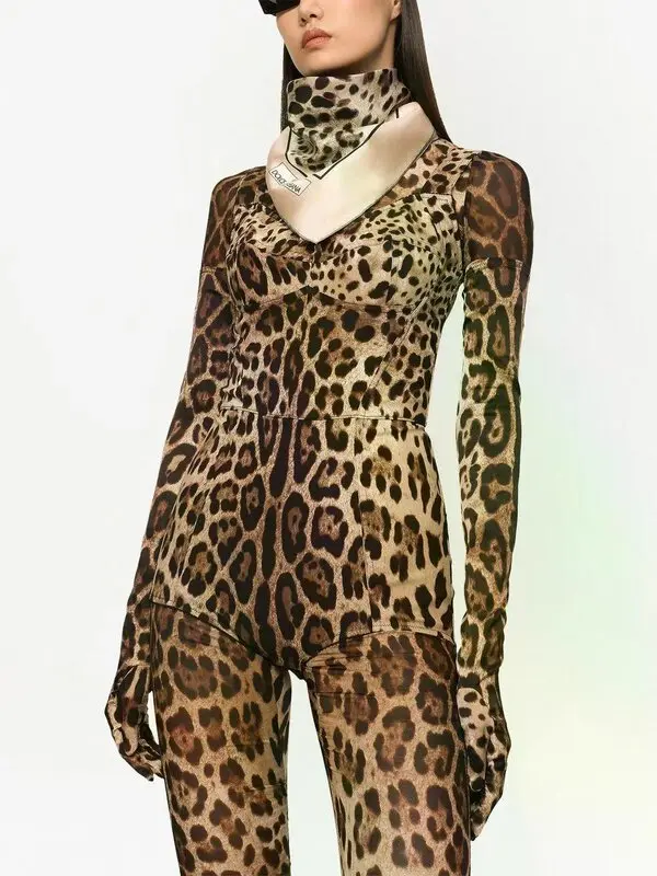 Dolce & Gabbana Kim Leopard-print Twill Scarf - Neutrals