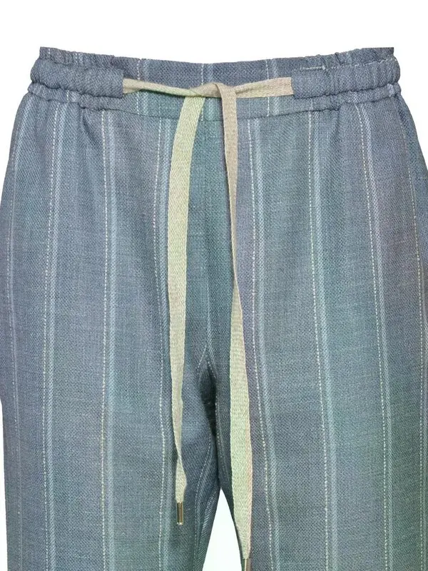 BARBA NAPOLI Striped Drawstring-waist Trousers