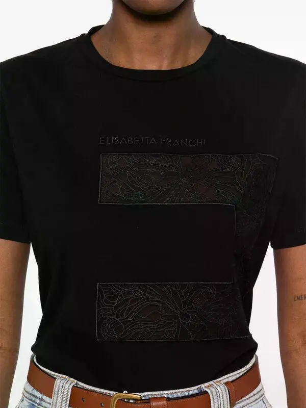 Elisabetta Franchi Embroidered Logo Jersey T-shirt