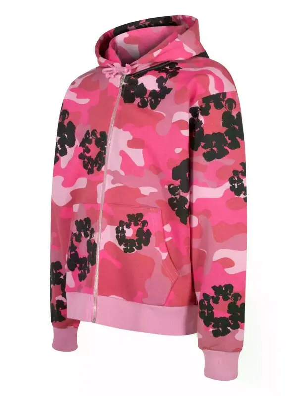 DENIM TEARS Camouflage Print Zip-up Hoodie