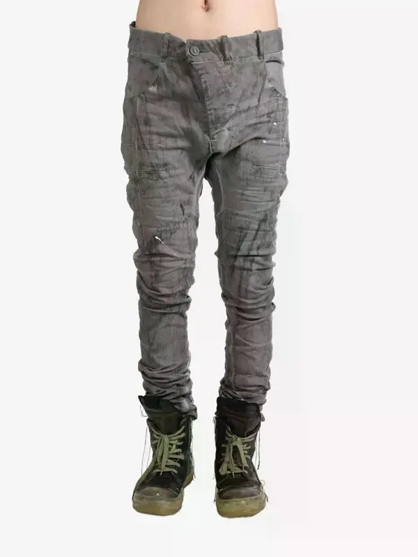 Boris Bidjan Saberi Distressed Finish Trousers - Grey