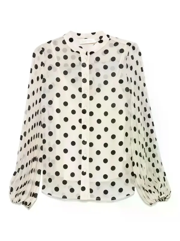 Zimmermann Polka Dot Pussy-bow Blouse - Neutrals