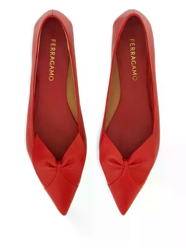FERRAGAMO Bow Ballerina Shoes - Red