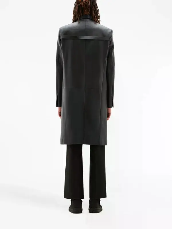COURREGES Single-breasted Leather Coat