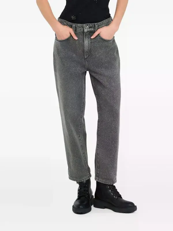 Liu Jo Ash Washed Cotton Straight-leg Jeans