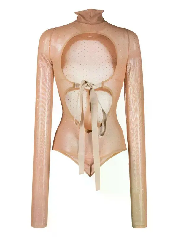 NENSI DOJAKA Crystal-embellished Mesh Bodysuit