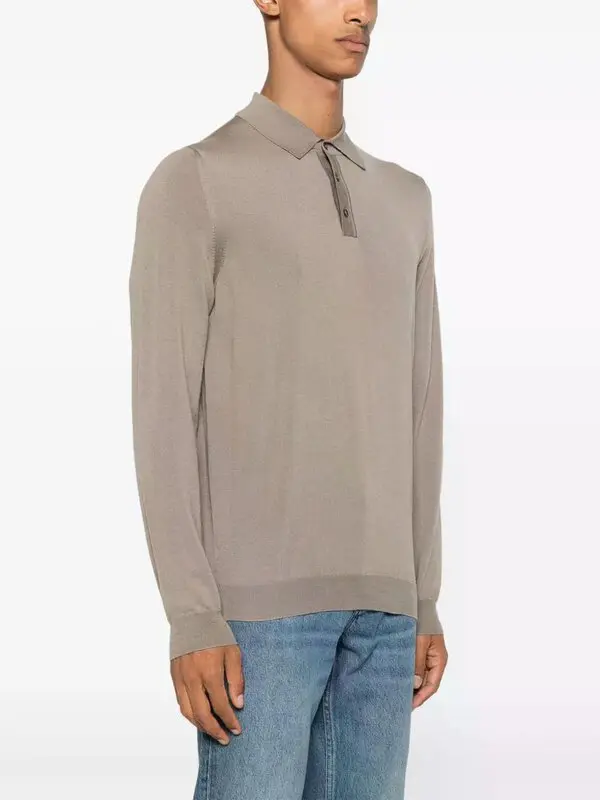 ZANONE Fine-knit Polo Shirt - Brown