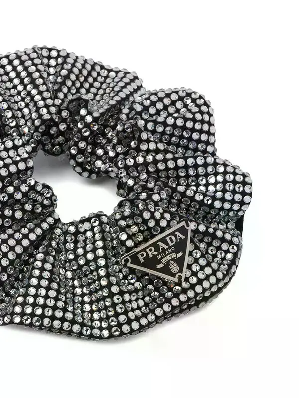 Prada Embellished Satin Scrunchie