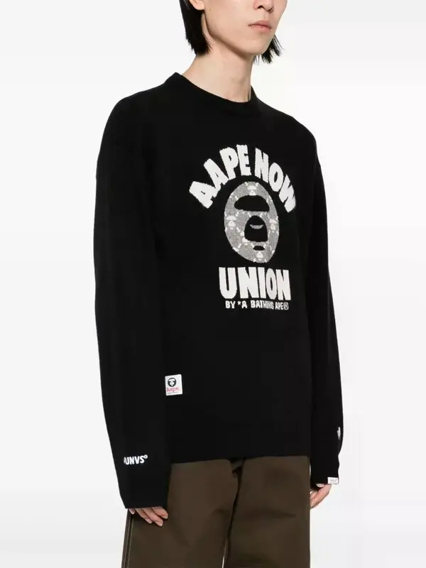 AAPE BY *A BATHING APE Moonface Logo Crew Neck Jumper