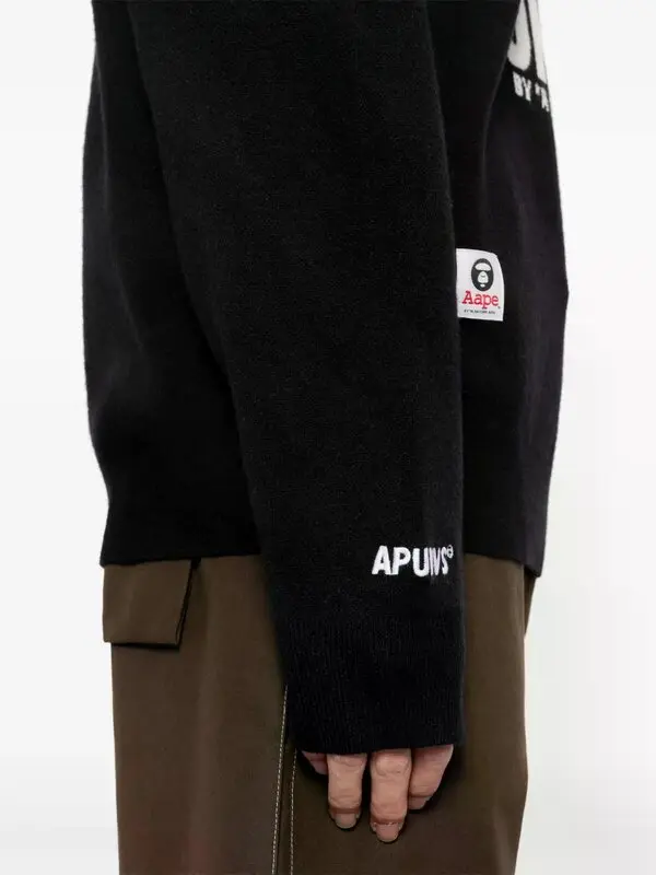 AAPE BY *A BATHING APE Moonface Logo Crew Neck Jumper