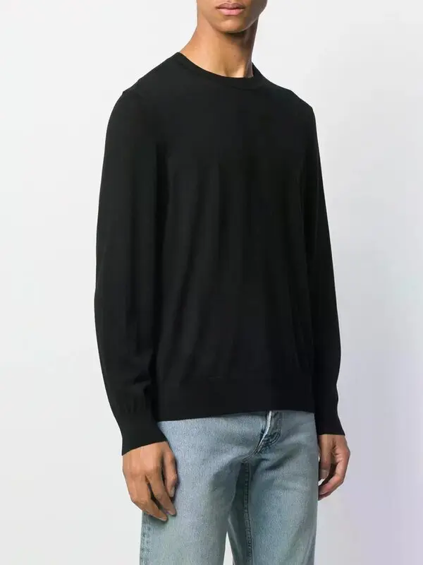 Theory Wool Long Sleeve Knitted Jumper - Black