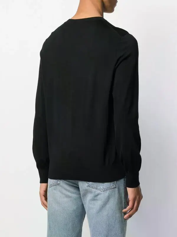 Theory Wool Long Sleeve Knitted Jumper - Black