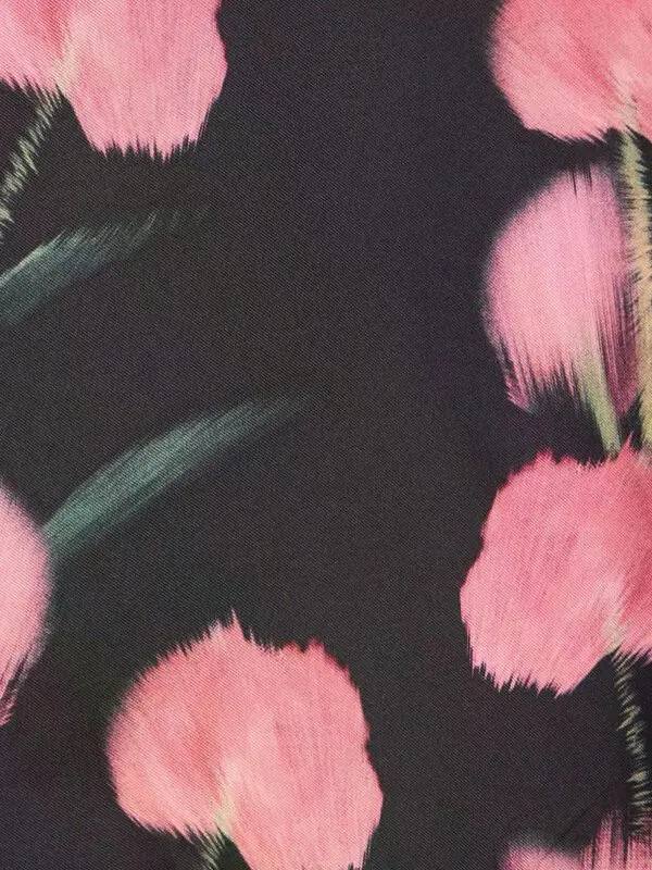 La DoubleJ Make An Exit" Floral Print Blouse With Feather Detailing - Black