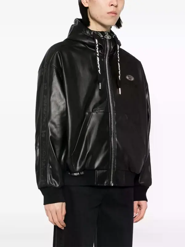 AAPE BY *A BATHING APE Faux Leather Hooded Jacket