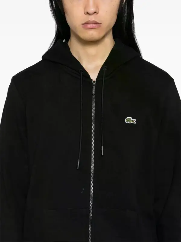 Lacoste Zipped Fleece Sweatshirt - Black