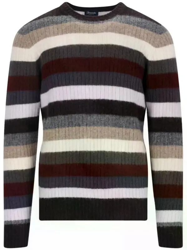 DRUMOHR Striped Wool Jumper - Grey