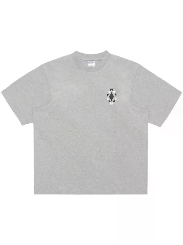 COUNTY OF MILAN Bandana Cross Cotton T-shirt - Grey