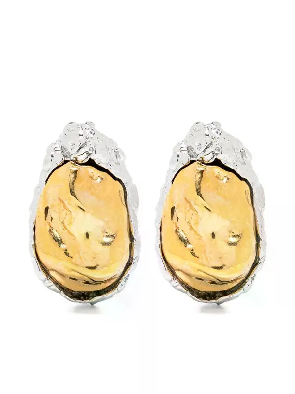 VANN JEWELRY Oyster Stud Earrings - Silver