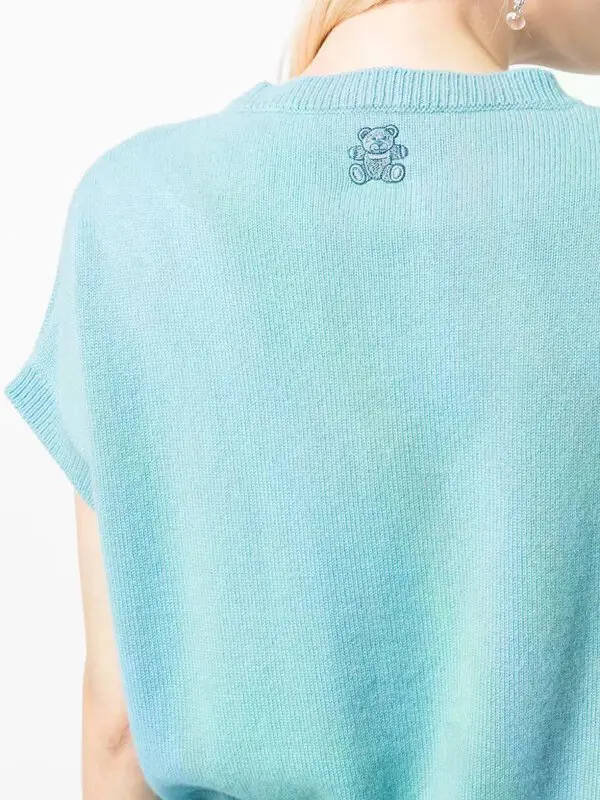 TEDDY CASHMERE Genova Sleeveless Cropped Cashmere Jumper - Blue