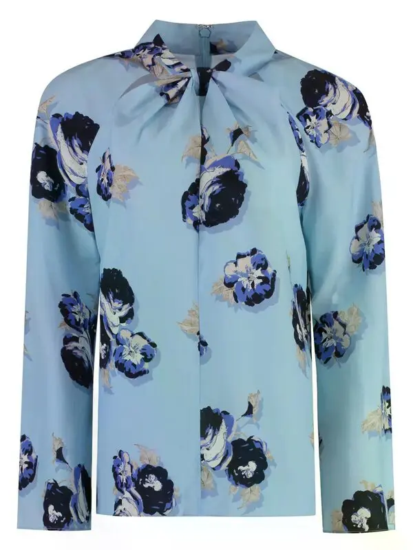St. John Floral-print Blouse - Blue