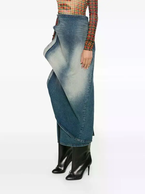 Y/project Denim Midi Skirt