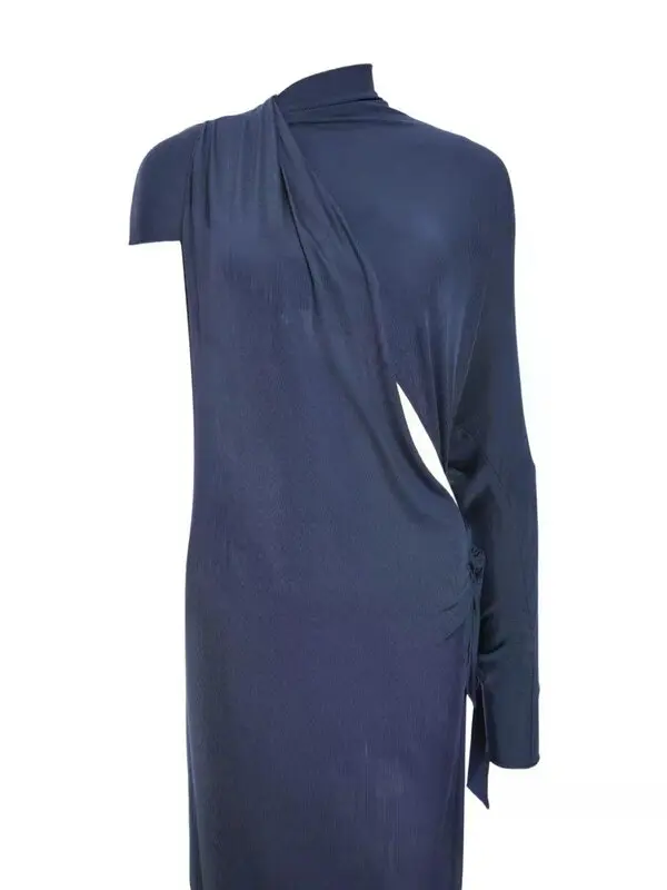 Atlein Navy Twist Detailing Cut-out Maxi Dress
