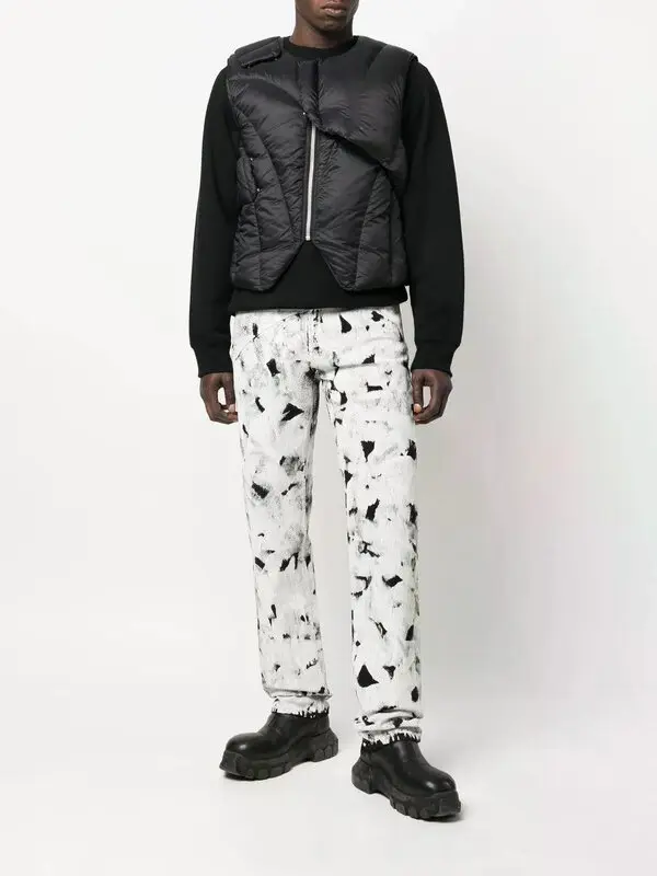 HELIOT EMIL Padded Gilet With Logo Print - Black