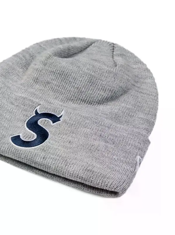Supreme X New Era S Logo Knitted Beanie - Grey