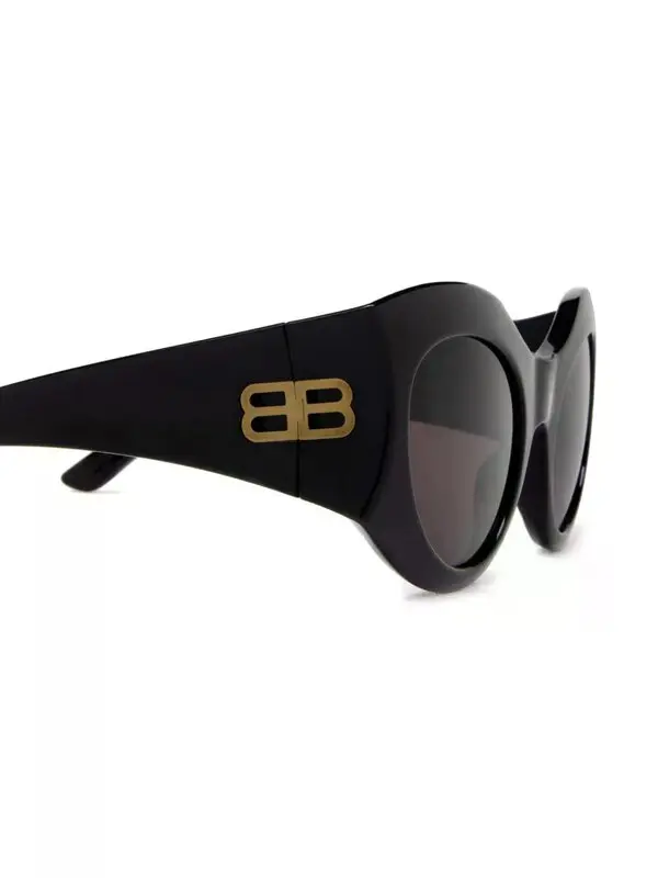 Balenciaga Logo-plaque Round-frame Sunglasses