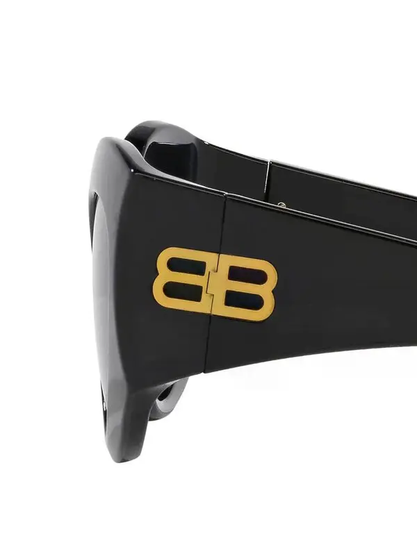 Balenciaga Logo-plaque Round-frame Sunglasses