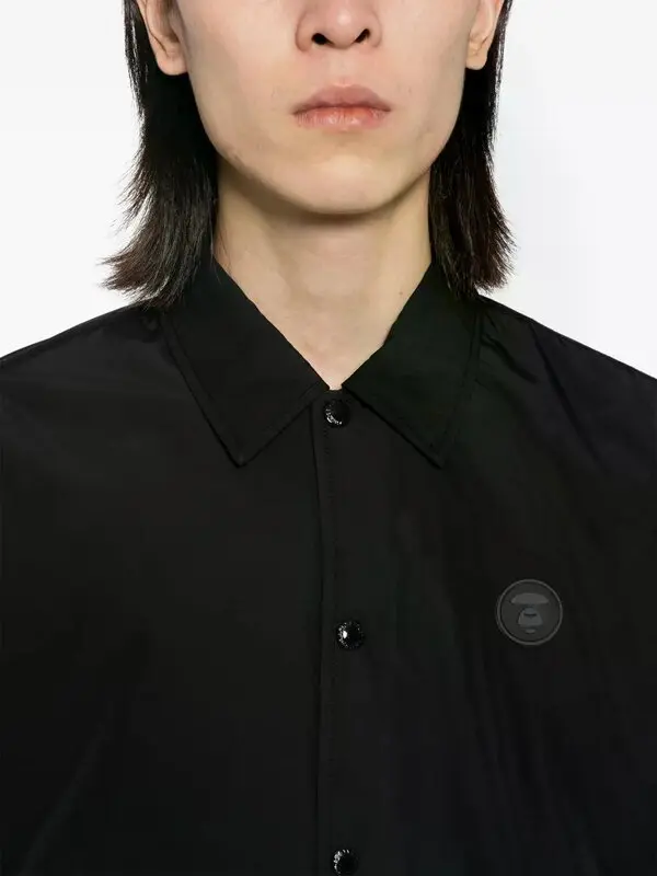 AAPE BY *A BATHING APE Logo-patch Shirt Jacket - Black
