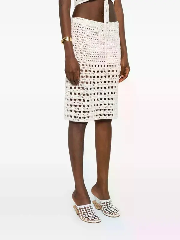 A.M.G. Open-knit Mini Skirt - White