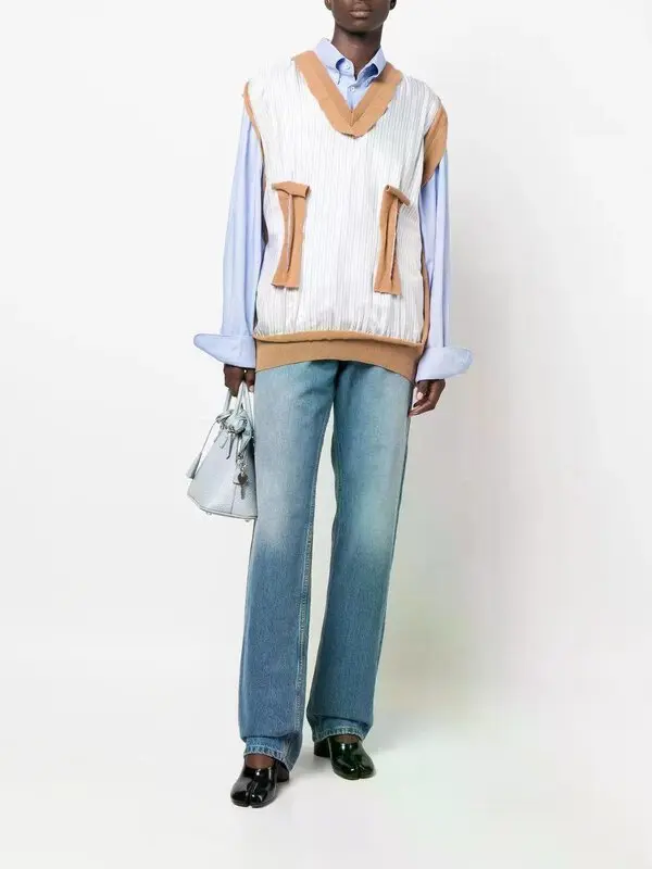 MAISON MARGIELA Spliced Knit-detail Shirt