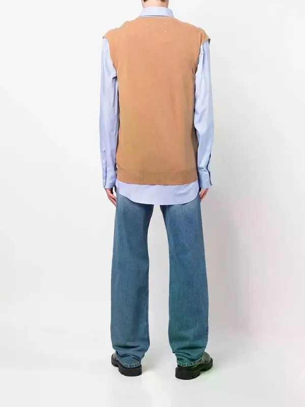 MAISON MARGIELA Spliced Knit-detail Shirt