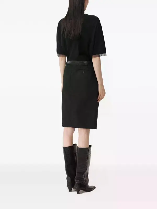 JNBY Short Sleeved Crew Neck Jumper With Layered Design - Black