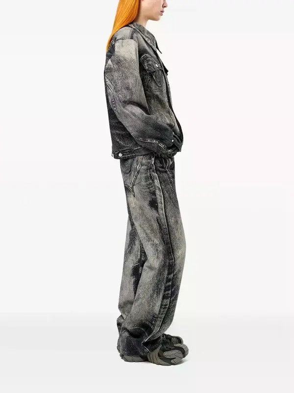 Camper Abstract Pattern Wide Leg Jeans