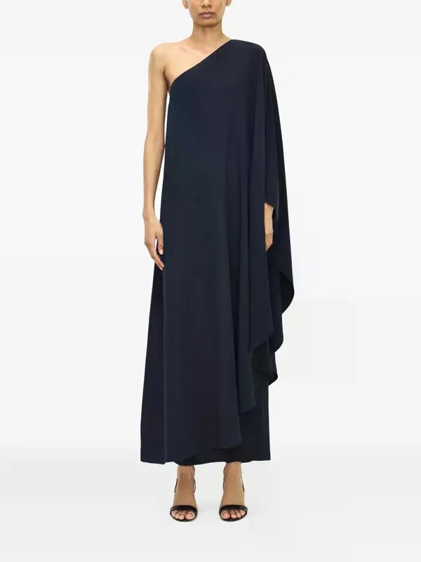 Adam Lippes Navy One-shoulder Midi Dress - Blue