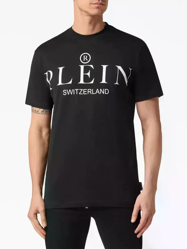 Philipp Plein Logo Print T-shirt - Black