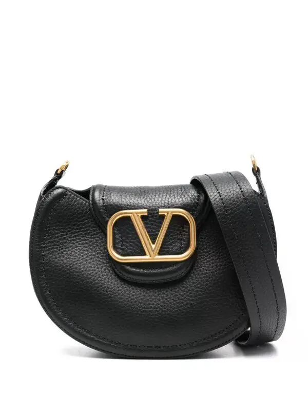 Valentino Garavani Vlogo Signature-plaque Shoulder Bag - Black