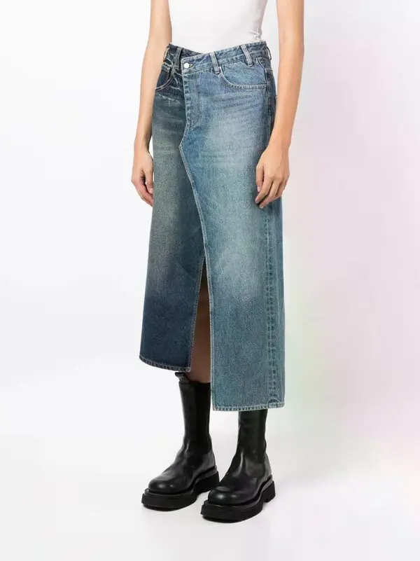 JNBY Asymmetric Panel Denim Maxi Skirt