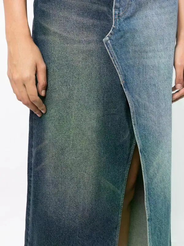 JNBY Asymmetric Panel Denim Maxi Skirt
