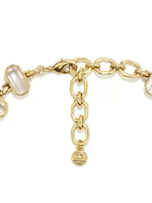 GOOSSENS 24kt Plated Emerald Cut Choker Necklace - Gold