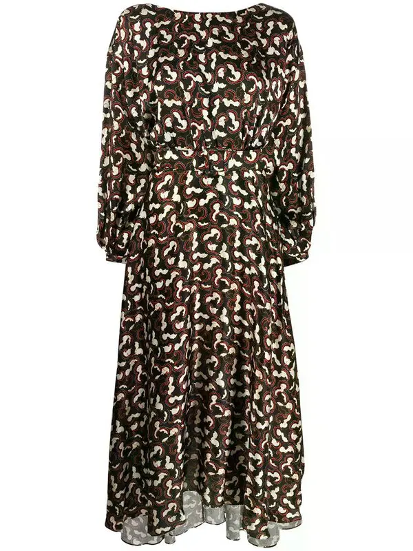 Saloni Daybreak Silk Dress - Black