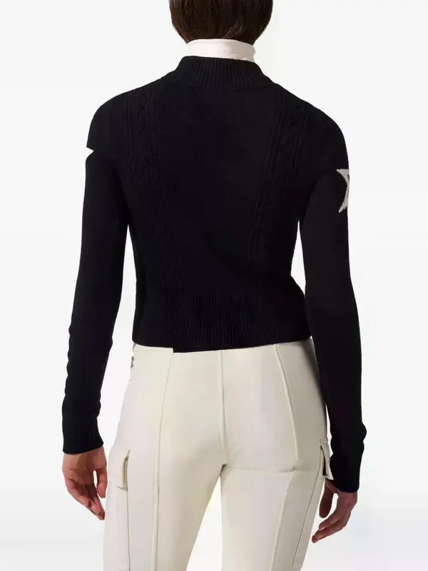Perfect Moment Star Intarsia Cable Knit Cropped Sweater