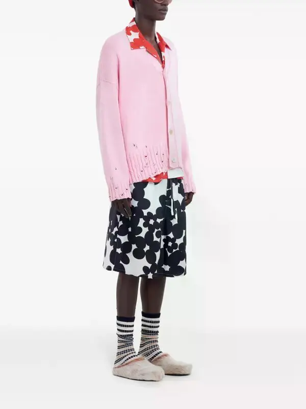 Marni Floral Print Wide Leg Knee Length Shorts