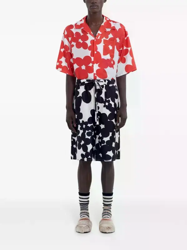 Marni Floral Print Wide Leg Knee Length Shorts