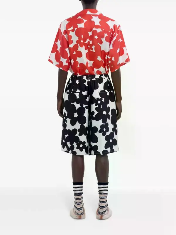 Marni Floral Print Wide Leg Knee Length Shorts